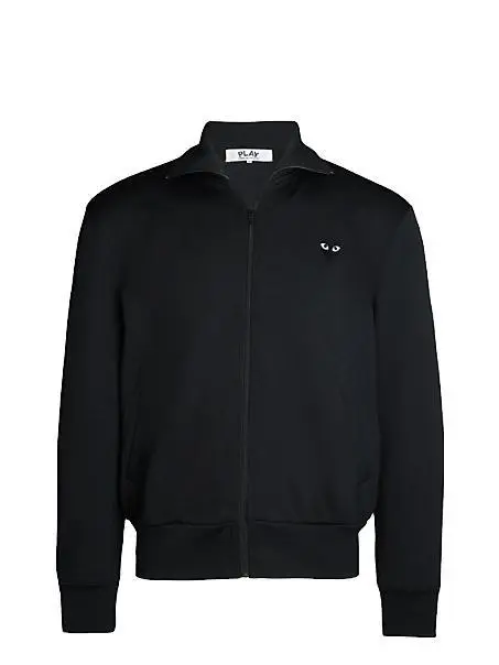 Play Comme Des Garcon Heart Appliqué Zip Jacket - Black