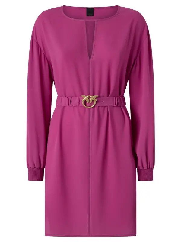 Pinko Belted Balloon-sleeve Mini Dress - Pink