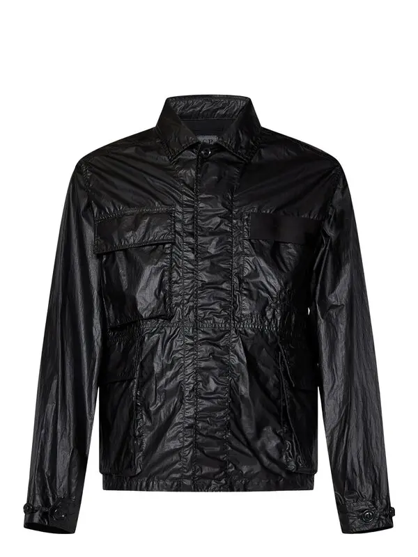 C.P. COMPANY Lino Wax Overshirt - Black