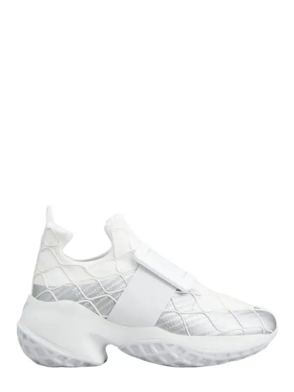 ROGER VIVIER Viv' Run Technical Lacquered Buckle Sneakers - Silver