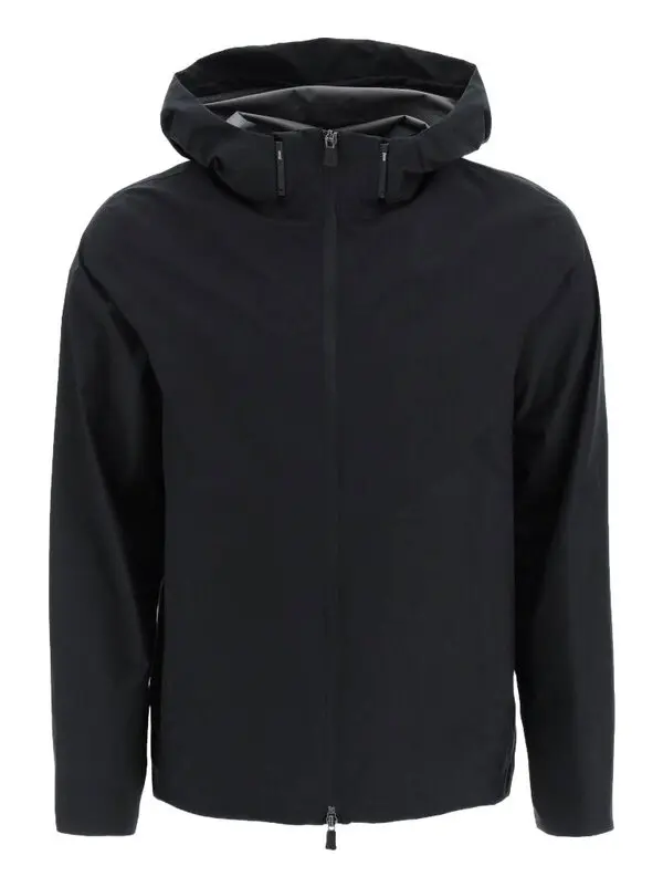 Herno Zip-up Hooded Jacket - Black