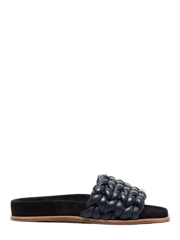 Chloé Braided Leather Slides - Black