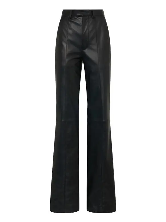 Giuseppe Di Morabito High Waist Leather Flared Trousers - Black