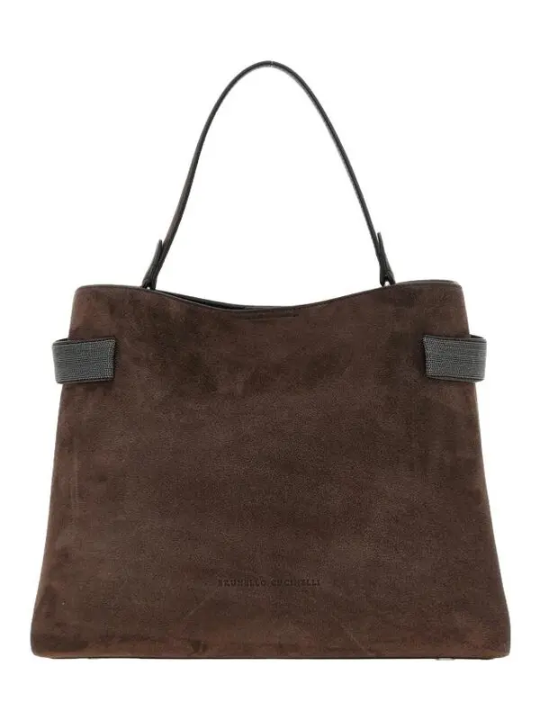 Brunello Cucinelli Embellished Top Handle Bag - Green