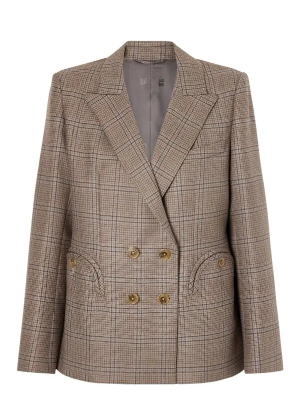 BLAZÉ MILANO Saona Charmer Double-breasted Virgin Wool Blazer - Gray