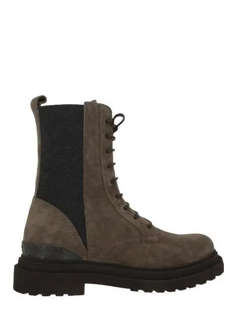 Brunello Cucinelli Lace-up Monili-trim Boots - Black