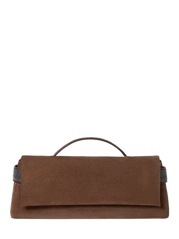 Brunello Cucinelli Top Handle Clutch Bag - Caramel