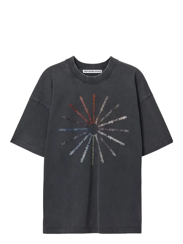 Alexander Wang Embellished Pinwheel Crewneck T-shirt - Black