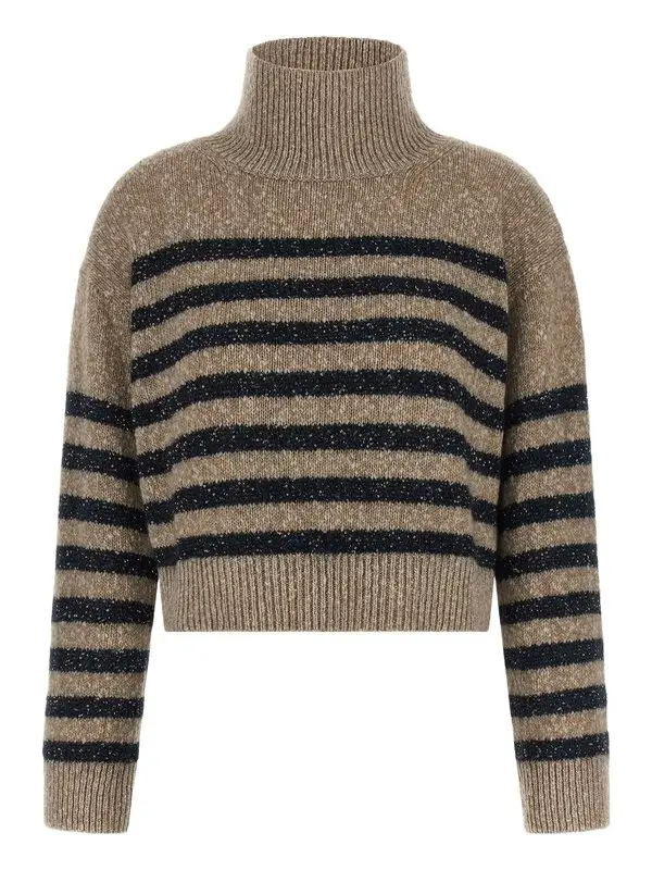 Brunello Cucinelli Striped High Neck Sweater - Multi-color
