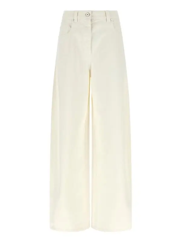 Brunello Cucinelli Wide Barrel Jeans - White