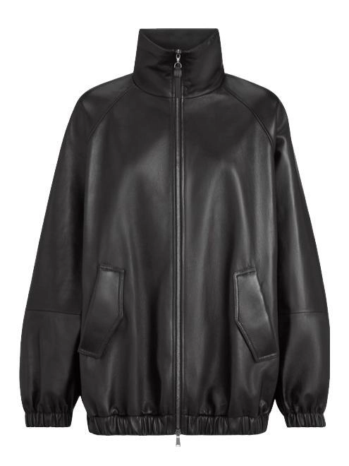 Brunello Cucinelli High Neck Zip Leather Jacket - No