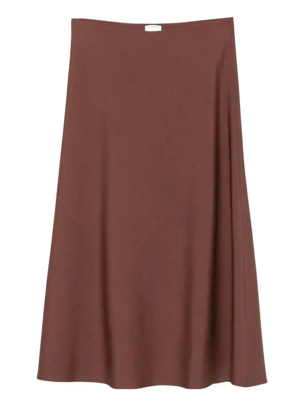 Brunello Cucinelli Midi A-line Skirt - Brown