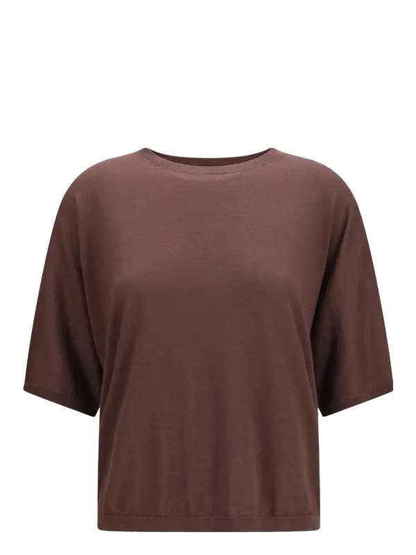 Brunello Cucinelli Fine-knit Short-sleeve Top - Red