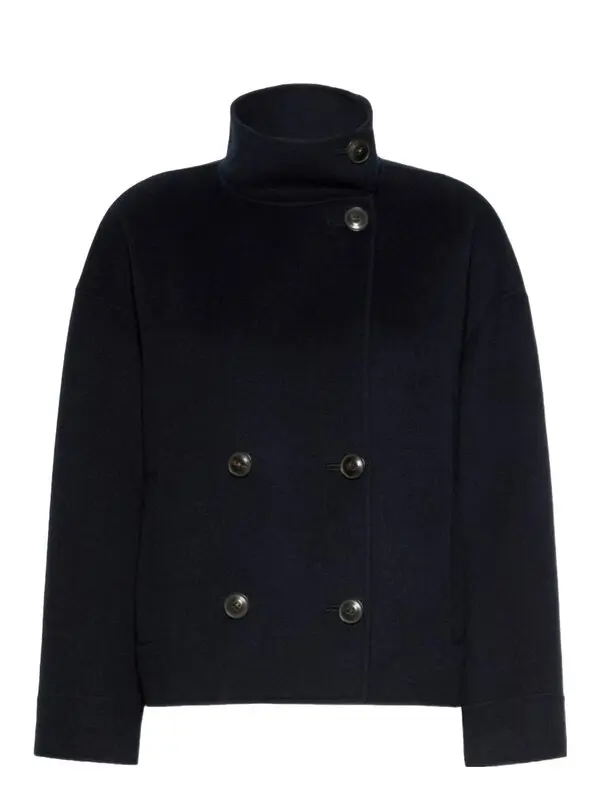 Max Mara Double-breasted Coat - Navy Blue