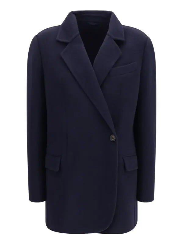 Brunello Cucinelli Single-breasted Merino Wool Jacket - Black
