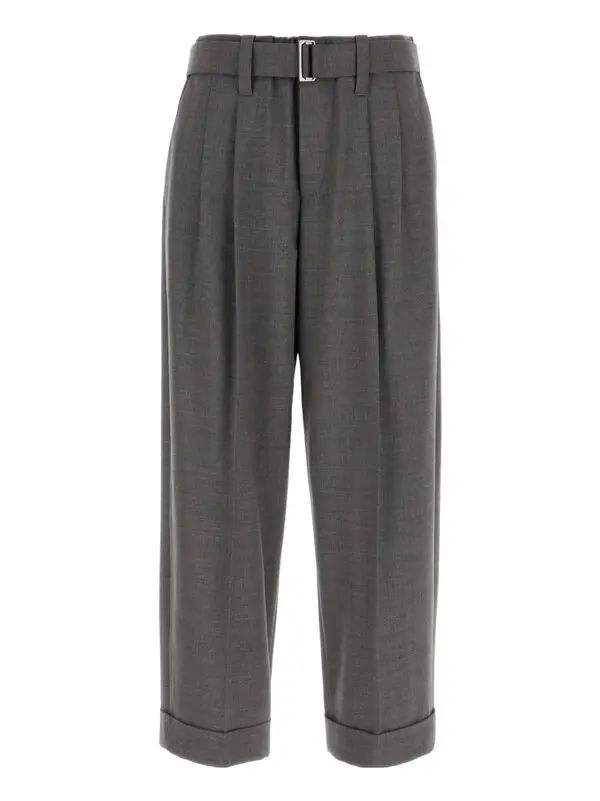 Brunello Cucinelli Belted Pleated Trousers - Grey