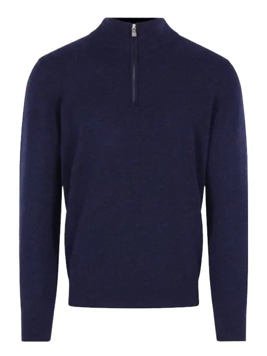 Brunello Cucinelli Half-zip Cashmere Sweater - Black