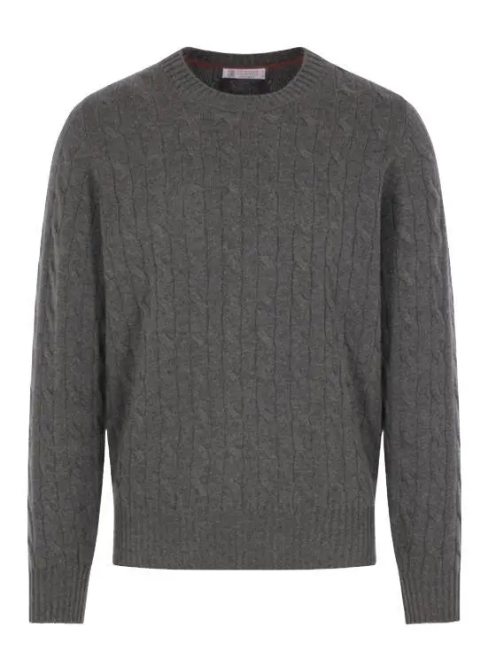 Brunello Cucinelli Long-sleeved Crewneck Jumper - Black