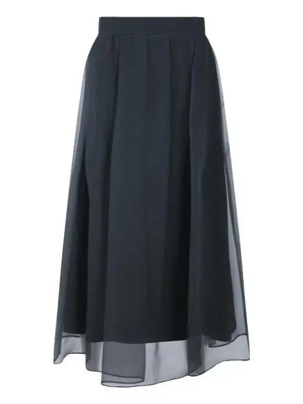Brunello Cucinelli Flared Midi Skirt - Black