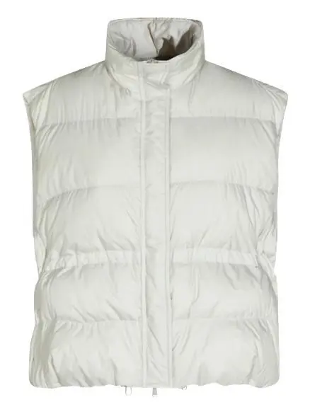 Brunello Cucinelli Padded High Neck Zip Up Vest - White