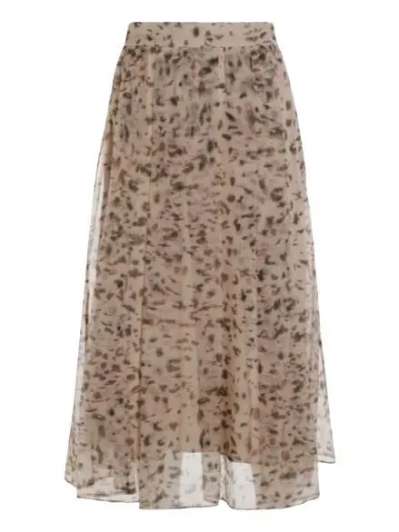 Brunello Cucinelli Flared Midi Skirt - Brown