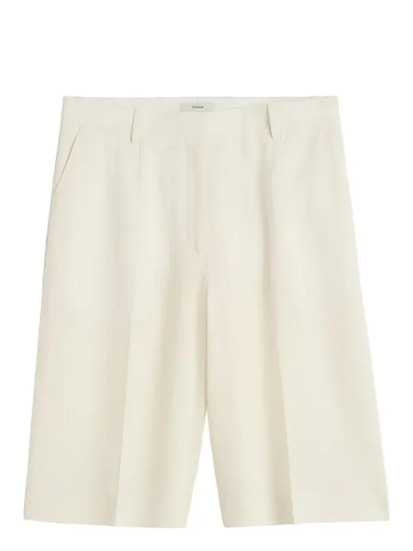 TOTEME Wide Tailored Shorts - Off White