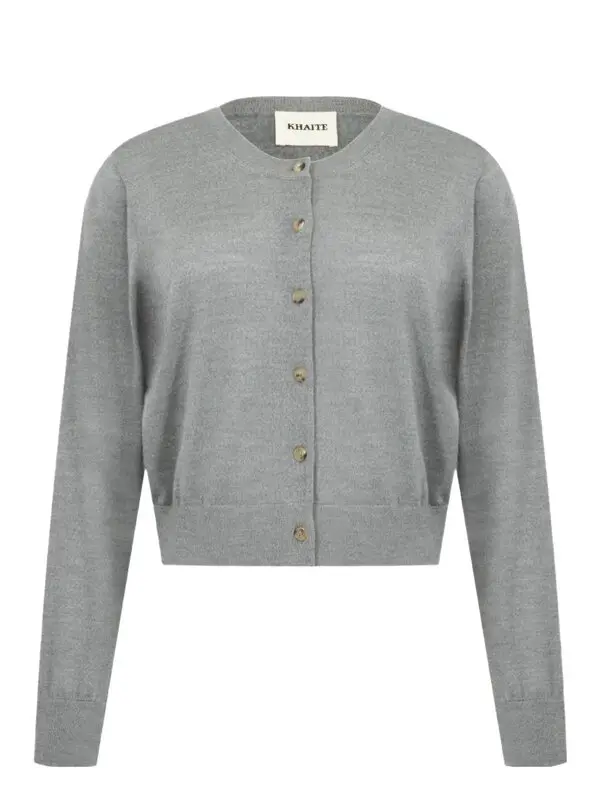 Khaite Tansy Wool And Cashmere-blend Cardigan - Gray