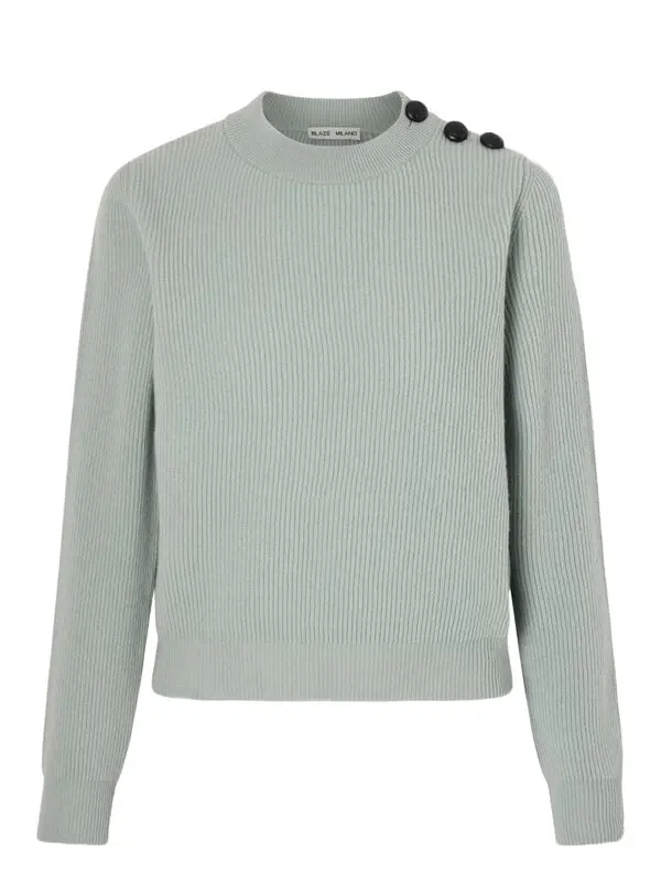 BLAZÉ MILANO Ribbed-knit Wool And Cashmere-blend Sweater - Gray