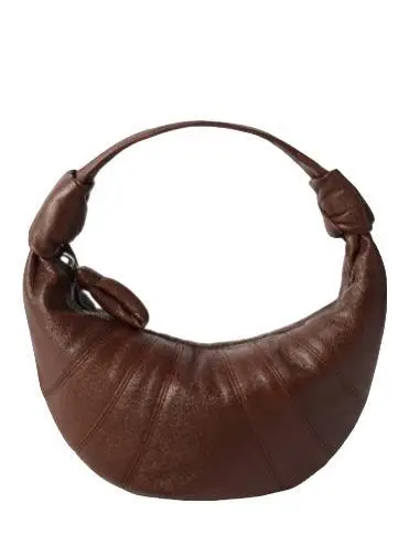 LEMAIRE Mini Fortune Croissant Bag In Goat Leather - Roasted Pecan