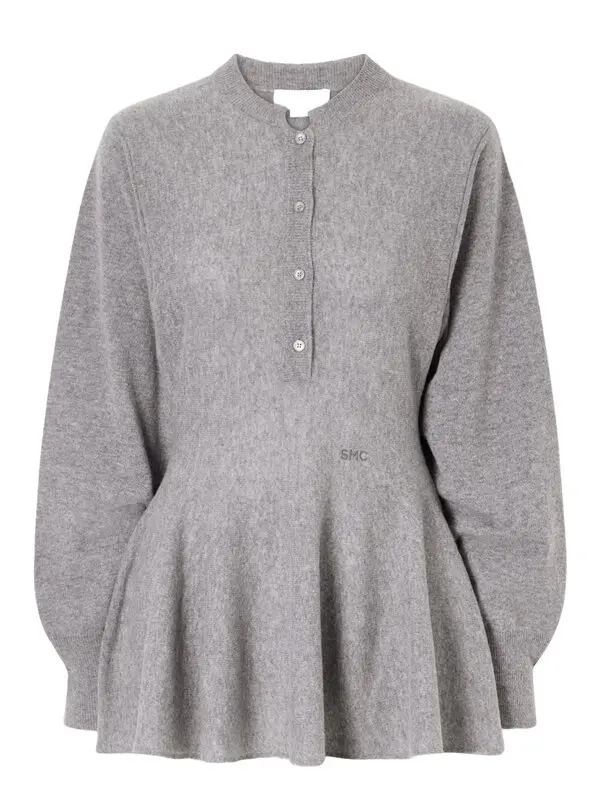 Stella McCartney Wool Peplum Sweater - Grey