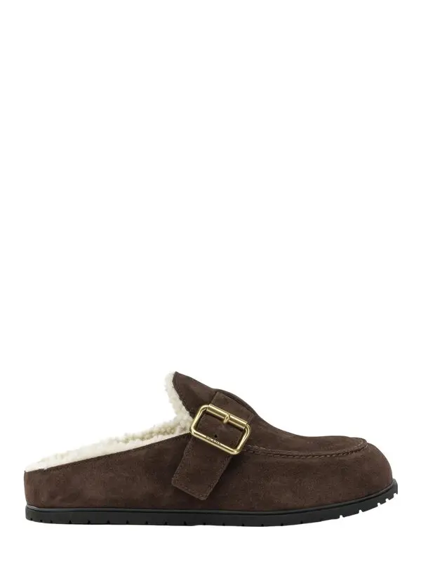 Prada Buckled Mules - Brown