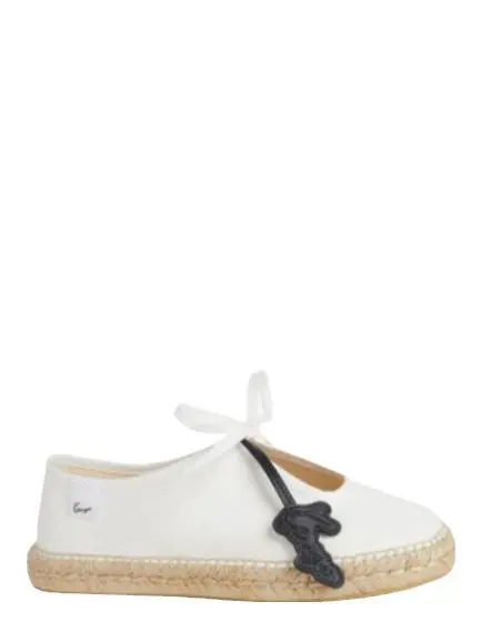 Kenzo Espadrilles In Canvas With Signature Charm - White