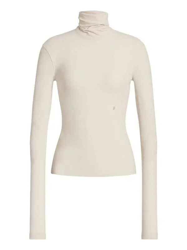 Alberta Ferretti Long Sleeve Turtleneck Sweater - White