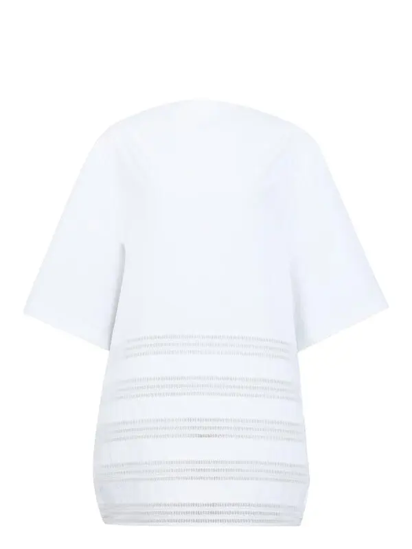 Alaïa Round Neck Poplin Dress With Cutout Detail - White
