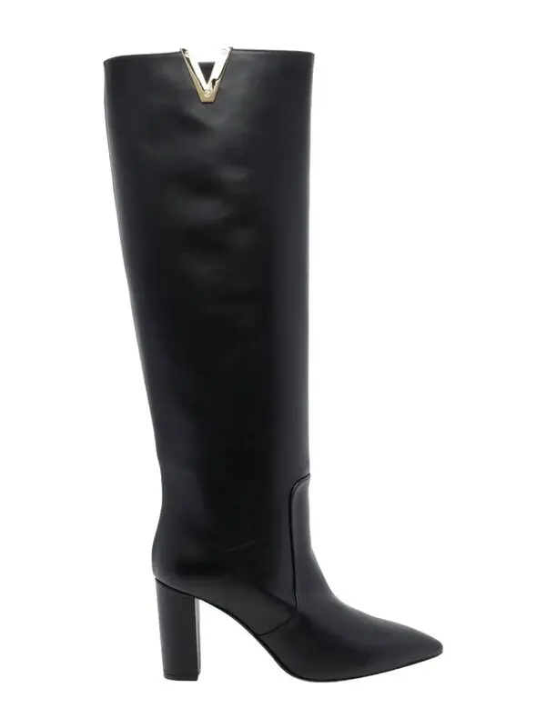 VIA ROMA 15 V Logo Knee-high Boots - Black