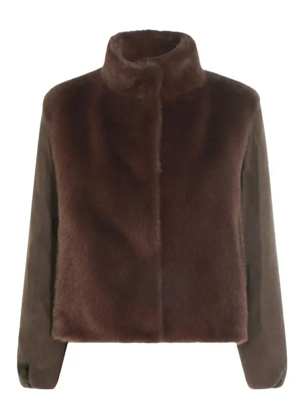Herno Faux Fur Panel Jacket - Green