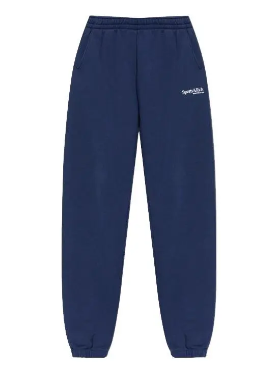 SPORTY  RICH Logo Track Pants - Navy Blue