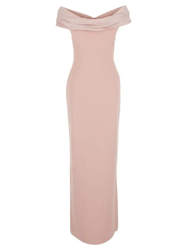 Solace London Adele Off-shoulder Maxi Dress - Pale Pink