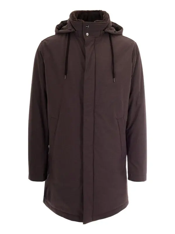 Herno Long-sleeved Parka With Drawstring Hood - Black