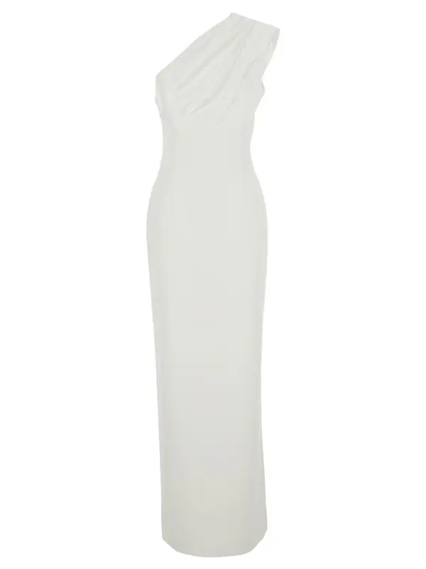 Solace One-shoulder Draped Long Dress - Cream