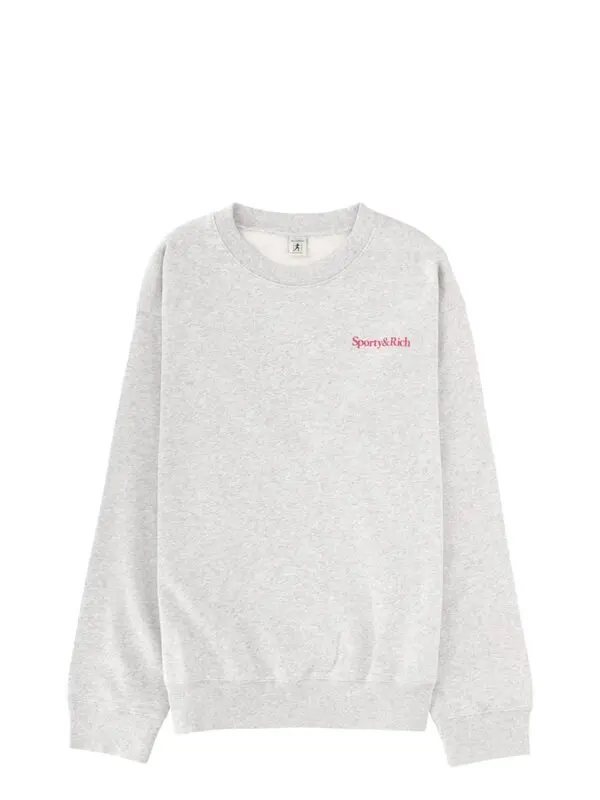 SPORTY  RICH Sporty & Rich Crewneck Sweatshirt With Logo And Print - Heather Ash