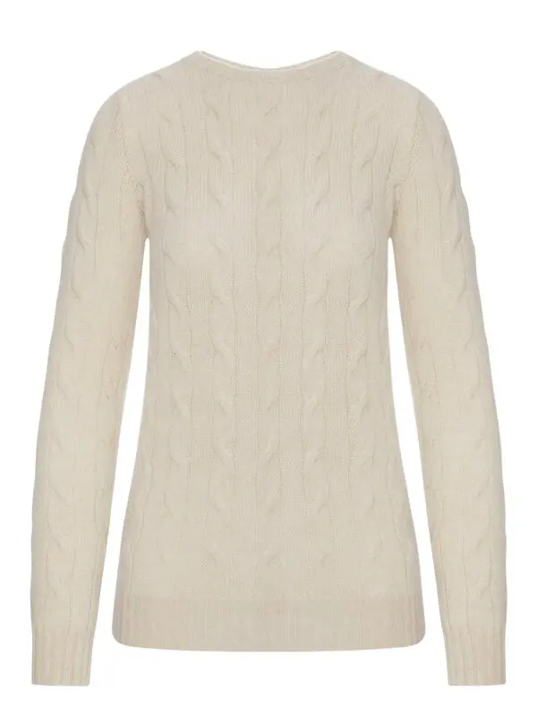 Ralph Lauren Cable-knit Crewneck Sweater - Sand Melange