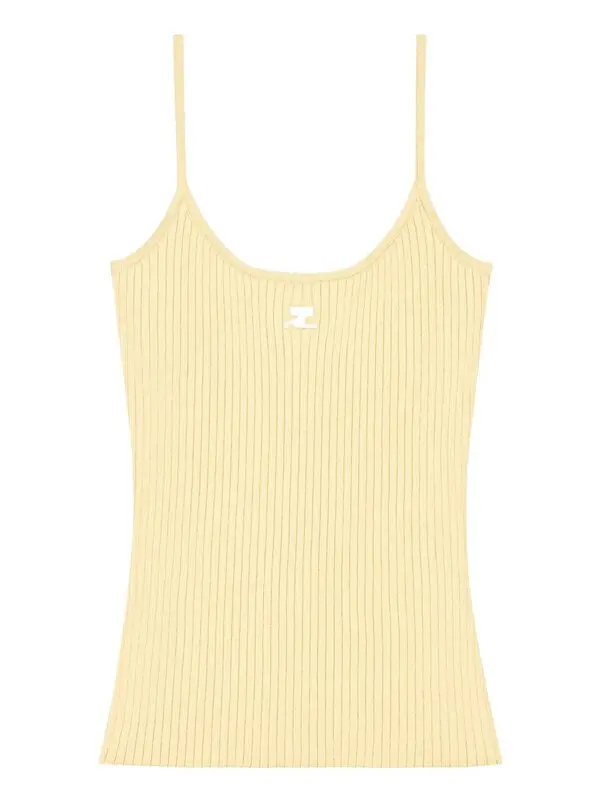COURREGES Ribbed Knit Tank Top - Light Yellow
