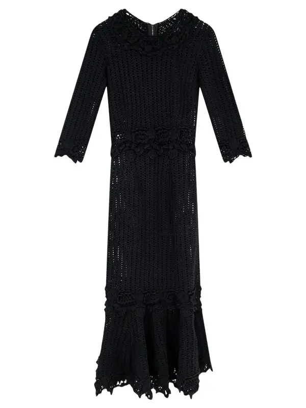 Dolce & Gabbana Macrame Sheath Dress - Black