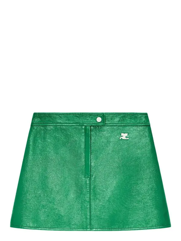 COURREGES Vinyl-effect Mini Skirt - Green