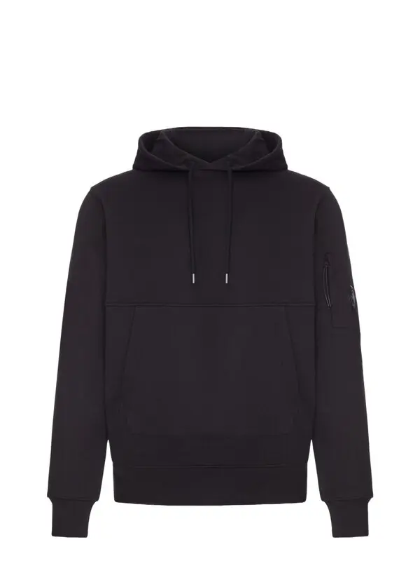 C.P. COMPANY Diagonal Raised Fleece Sweatshirt Hoodie - Black