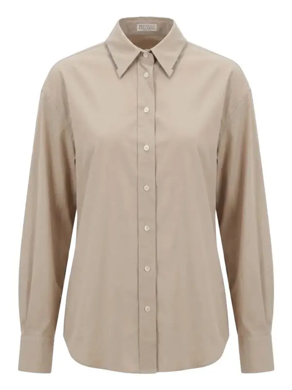 Brunello Cucinelli Monili-trimmed Long-sleeve Shirt - No