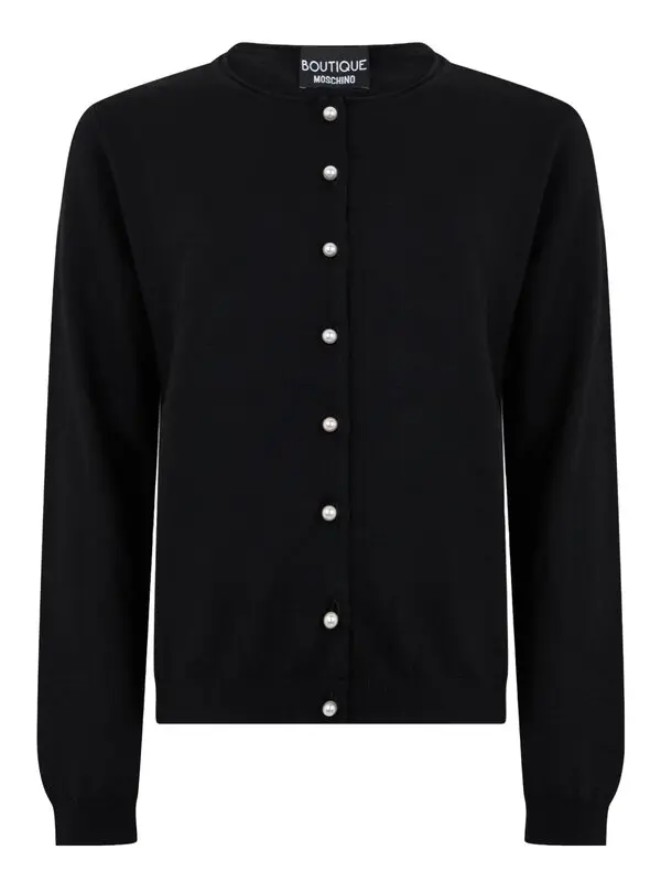 Moschino Long-sleeved Knitted Cardigan - Black