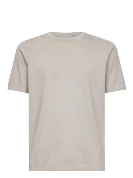 GRAN SASSO Crew-neck Short-sleeve Knitted Top - White