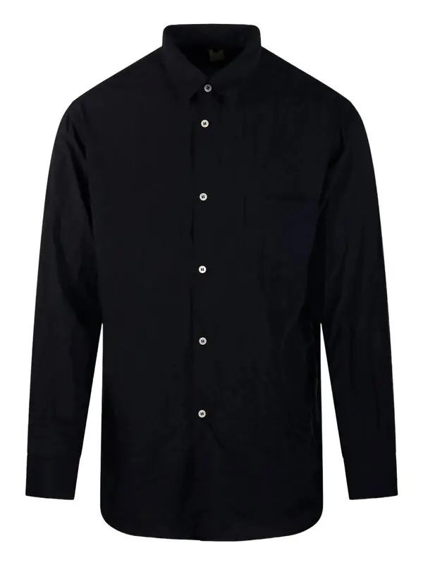 Comme Des Garçons Crinkled Pocket Poplin Shirt - Black